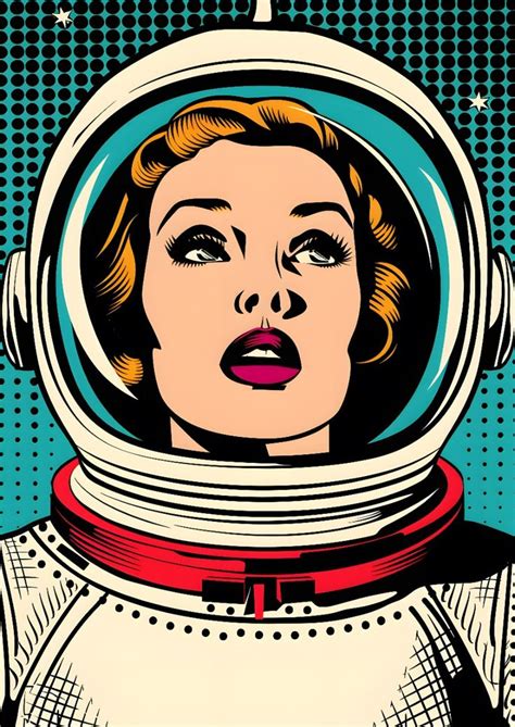Retro Comic Astronaut Girl Retro Comic Pop Art Coiled Fabric Basket