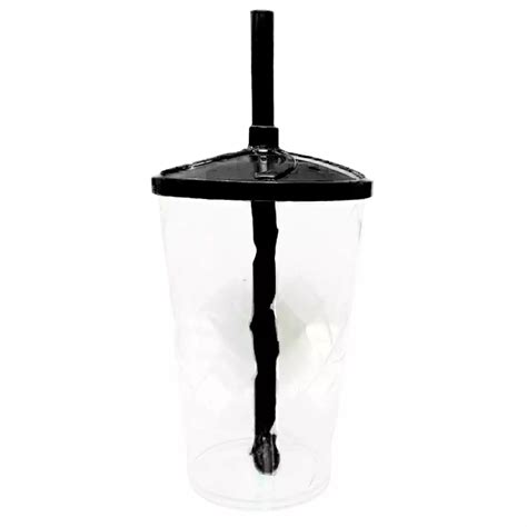 Copo Twister Transparente tampa e canudo Preto ml Tudo o que você precisa para