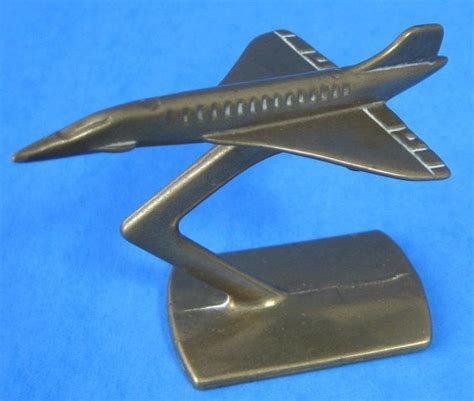 Cast Brass Airliner Concorde 1970s Ornament Paperweight Etsy It