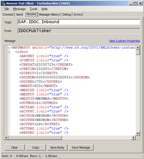 Using The Neuron Esb Sap Connector Part Receiving Idocs