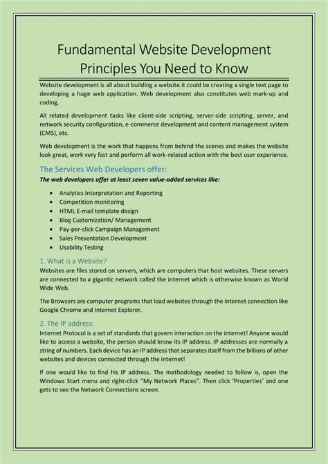 Ppt Fundamental Website Development Principles You Need To Know Powerpoint Presentation Id