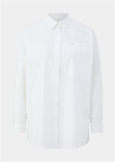 cotton blouse with a piped pocket white comma
