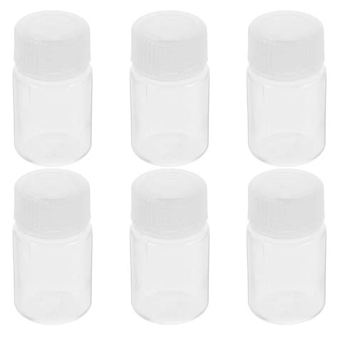6pcs Chemical Reagent Bottles Small Sample Containers Sealing Liquid