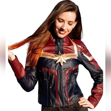 Luca Jackets And Coats Captain Brie Larson Carol Danvers Leather