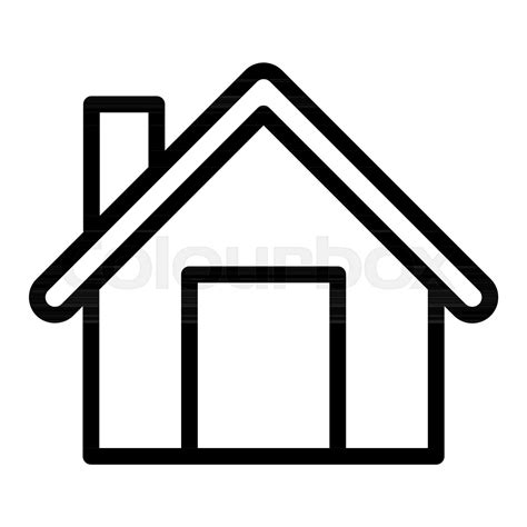 Home Line Icon House Vector Illustration Isolated On White Building Outline Style Design
