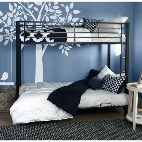 Sunrise Twin Over Futon Bunk Bed Black By Walker Edison