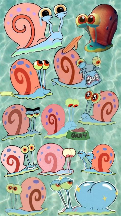 Gary🐌 Spongebob Drawings Custom Iphone Stickers Spongebob Wallpaper