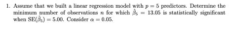 Solved Assume That We Built A Linear Regression Model Chegg