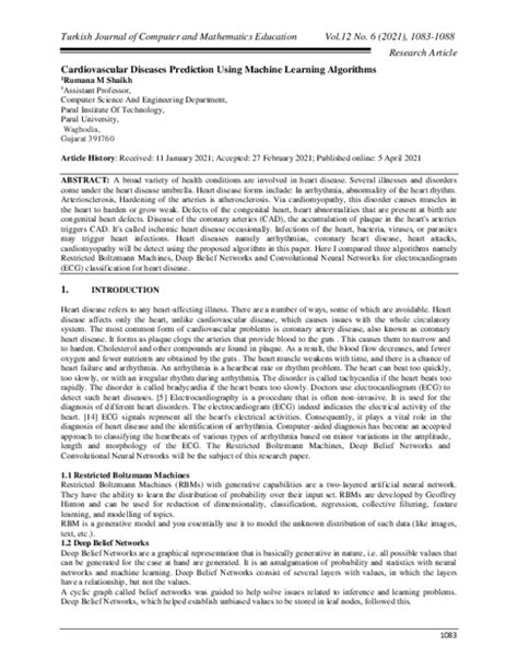 Pdf Cardiovascular Diseases Prediction Using Machine Learning Algorithms