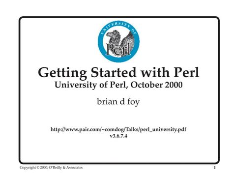Perl University Getting Started With Perl Ppt