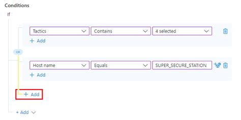 add advanced conditions to microsoft sentinel automation rules