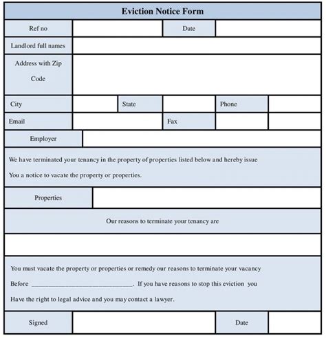 Eviction Notice Form Eviction Notice Template In Word Doc