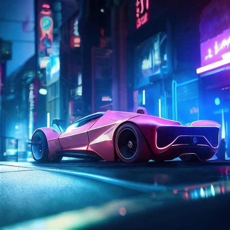 Imagem De Um Carro Futurista Tendo Como Pano De Fundo A Cidade Do Futuro Conceito Do Carro