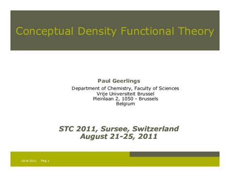Pdf Conceptual Density Functional Theory