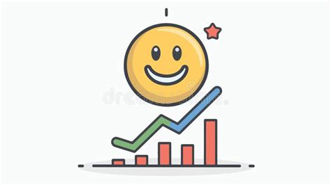 Happy Emoji Graph Outline Icon Vector Illustration Stock Vector