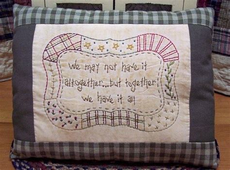 Together Quilt Primitive Saying Stitchery Primitive Stitchery Patterns