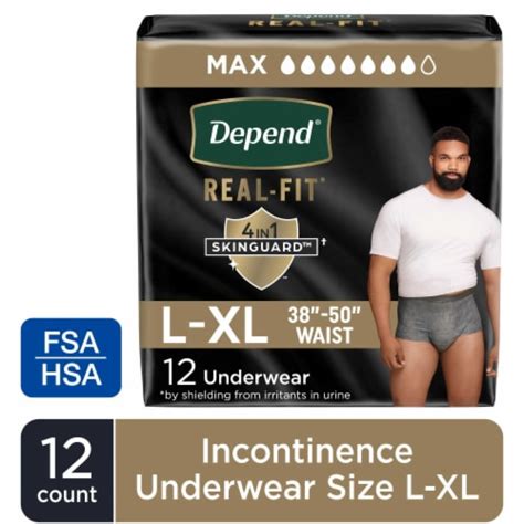 Depend Real Fit Incontinence Disposable Maximum Largeextra Large Black