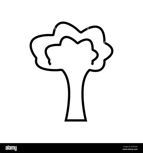 Tree Lineal Icon Symbol Vector Black Outline Tree Icon Stock Vector Image And Art Alamy