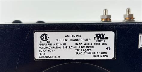 Amran Ct233 401 Current Transformer 400 5a 60hz 0 6b1 8 C20 0 6kv 10kv