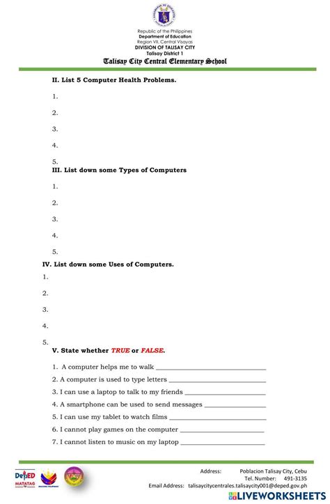 Grade 3 Ict Wor Free Interactive Worksheets 7844164