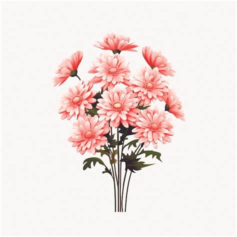 Elegant Pink Chrysanthemum Floral Bouquet Premium Ai Generated Vector
