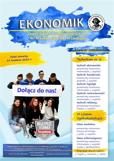 Oferta edukacyjna Zespół Szkół Ponadpodstawowych nr 2 w Siedlcach