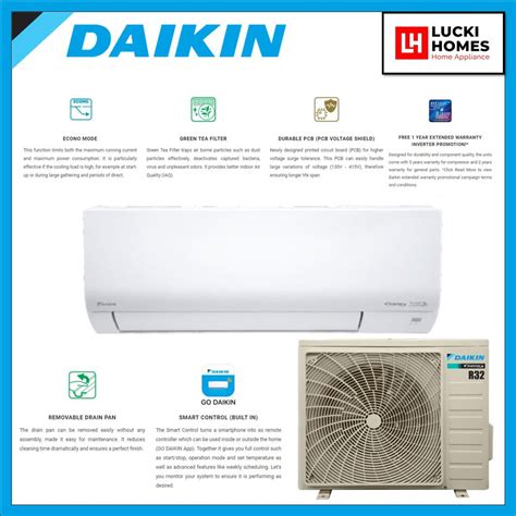 Daikin Aircond R32 Inverter 1 0hp 1 5hp 2 0hp Ftkf25a Ftkf35 Ftkf50