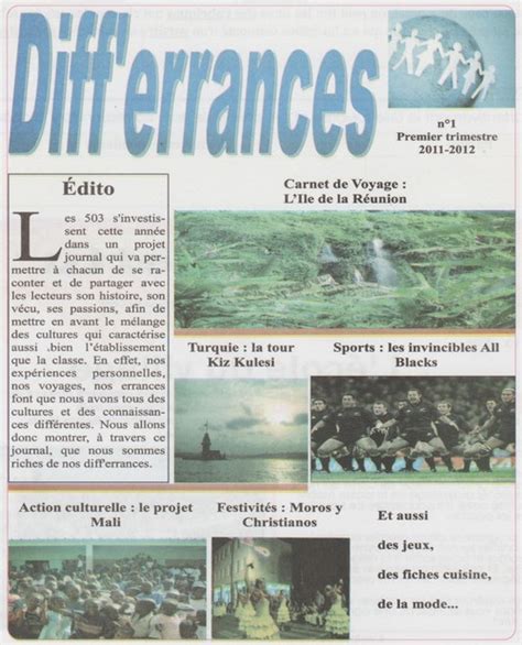 Langue 1 1 S approprier le lexique relatif à la Une dun journal
