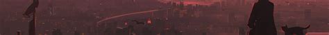 7680x832 Resolution Anime Sunset Hd Alone With Cat 7680x832 Resolution