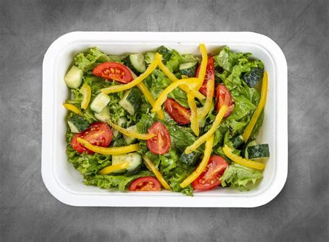 Salad With Cucumber Tomatoes And Sweet Pepper Healthly Food Takeaway