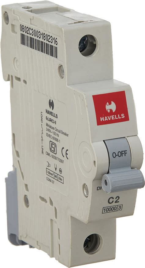 Havells DHMGCDPF016 PVC Plastic 16A MCB DP C Curve White Amazon In