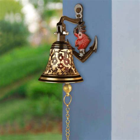 Brass Hanging Door Bell Diameter 10 Cm Height 16 Cm 550 Gm
