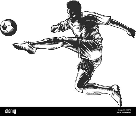 Kicking Soccer Ball Black And White Stock Photos Images Alamy