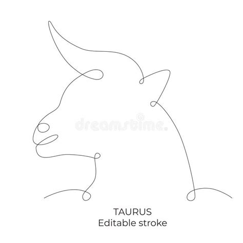 Taurus Zodiac Constellation One Single Hand Drawing Continues Line
