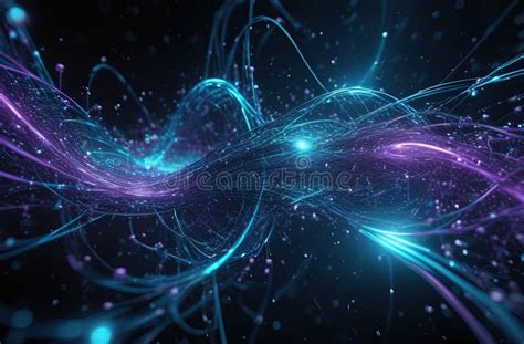 3d Quantum Computing Concept Abstract Digital Particles Tech Industry