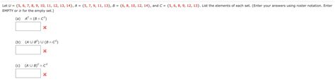 Solved Empty Or ∅ For The Empty Set A Ac∩b∩cc B
