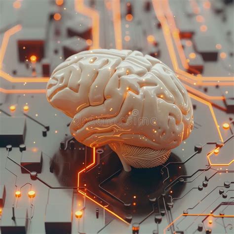 3d Render Icon 8k Neural Interface Technology 3d Render Clay Style Isolated On Pure Solid