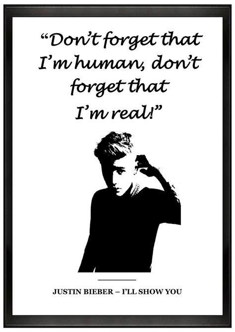 Justin Bieber Musiclyrics Quote Art Poster Print Framed And Etsy