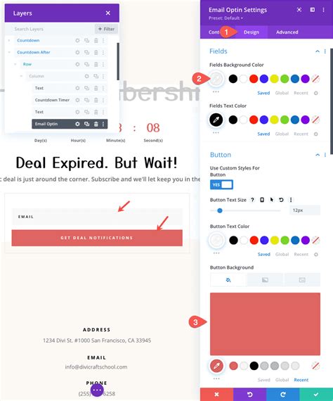 how to display time conditional content when a countdown timer expires