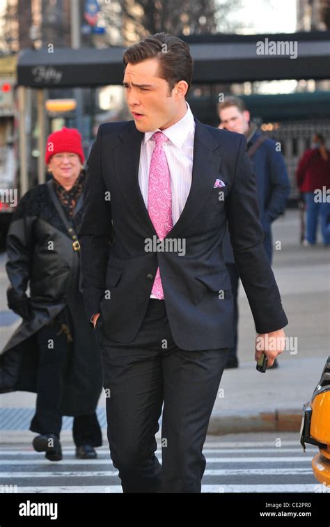 Ed Westwick On The Set Of Gossip Girl In Manhattan New York City Usa