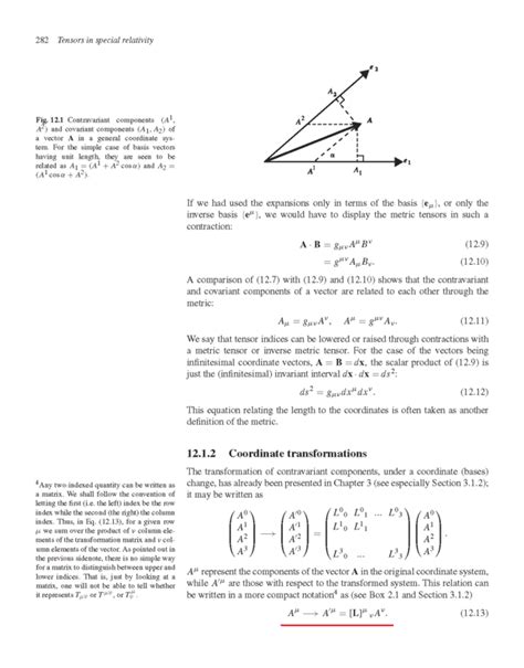 transformation of the contravariant and covariant components of a