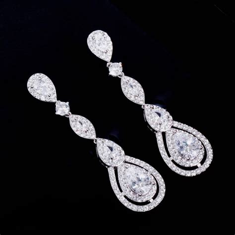 Bellissima Elegant Crystal Drop Bridal Earrings Bella Tiara
