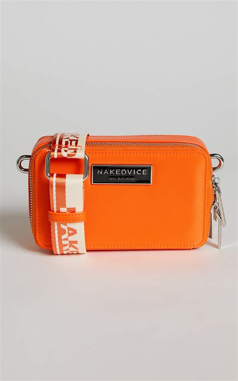 Nakedvice The Lexie Bag In Orange Silver Showpo