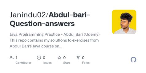 Github Janindu02abdul Bari Question Answers Java Programming