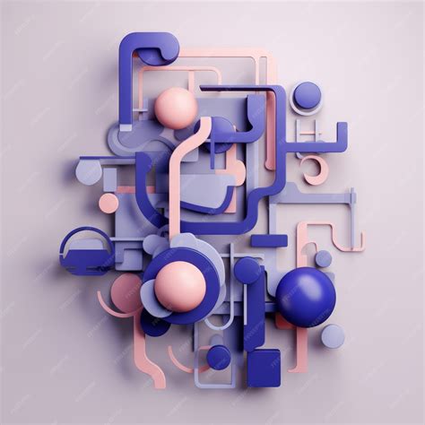 3차원 기하학적 모양으로 만든 추상 미술 무료 사진