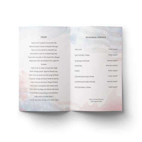 Funeral Program Template Funeral Programs Program Template
