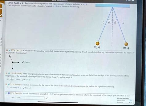 solved problem 4 two positively charged balls with equal amounts of