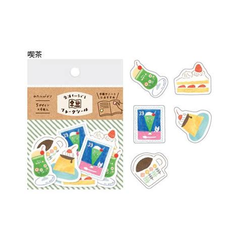 Retro Cafe Washi Flake Stickers Furukawa Shiko Bungu