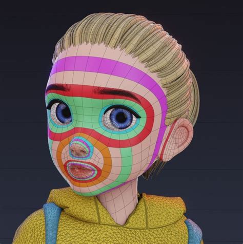Cartoon Face Topology Face Topology Cartoon Faces Character Design Girl