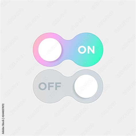 On Off Switch Vector Switcher For Phone Screens Toggle Element For Mobile App Web Design